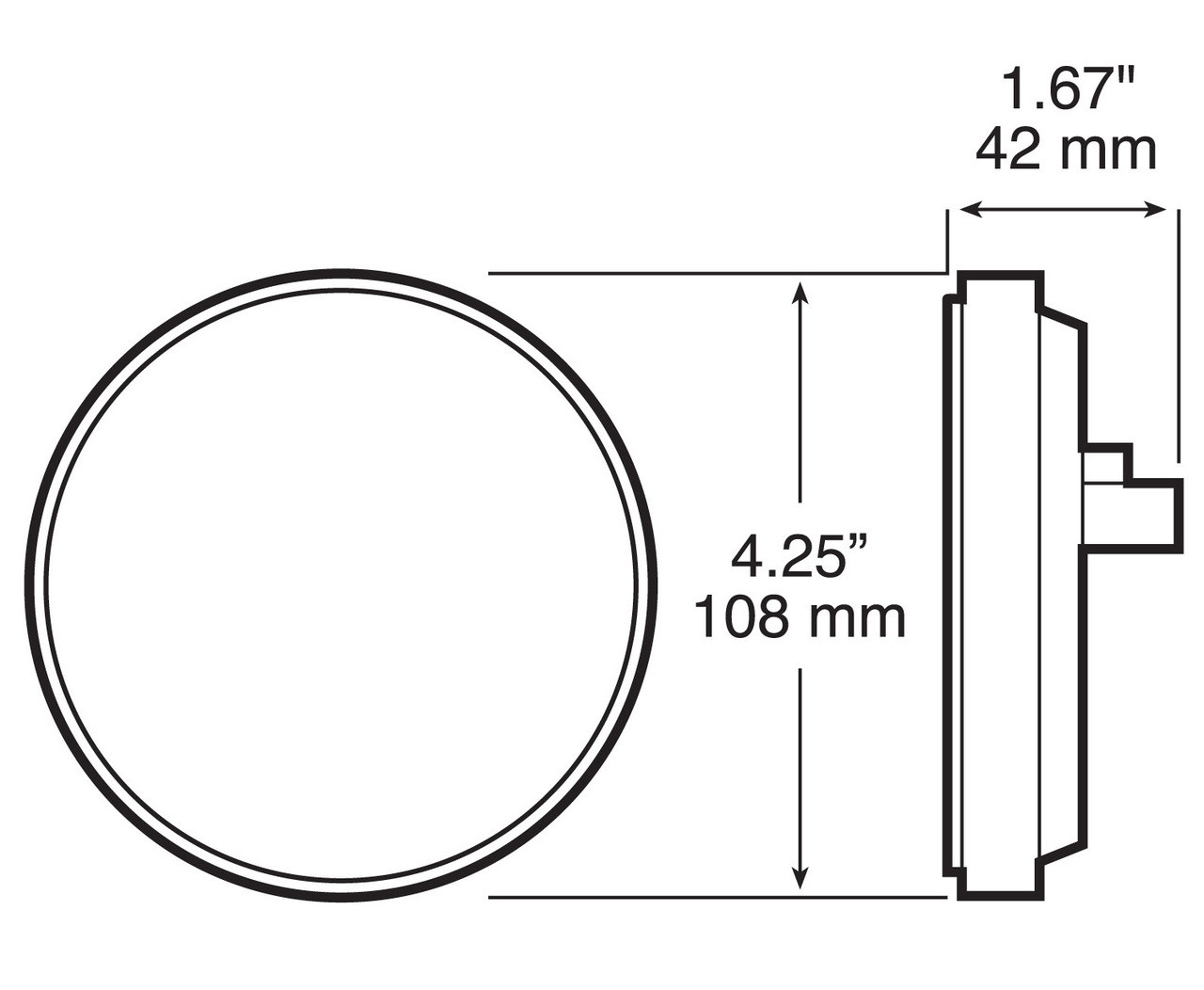 LED415CBUK7 --- LED Round 4" Back Up DOT Light Kit - 7 Diodes