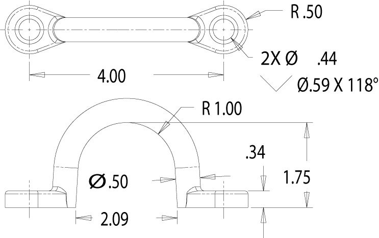 B2402AL --- Aluminum Chain Loop - Bolt On