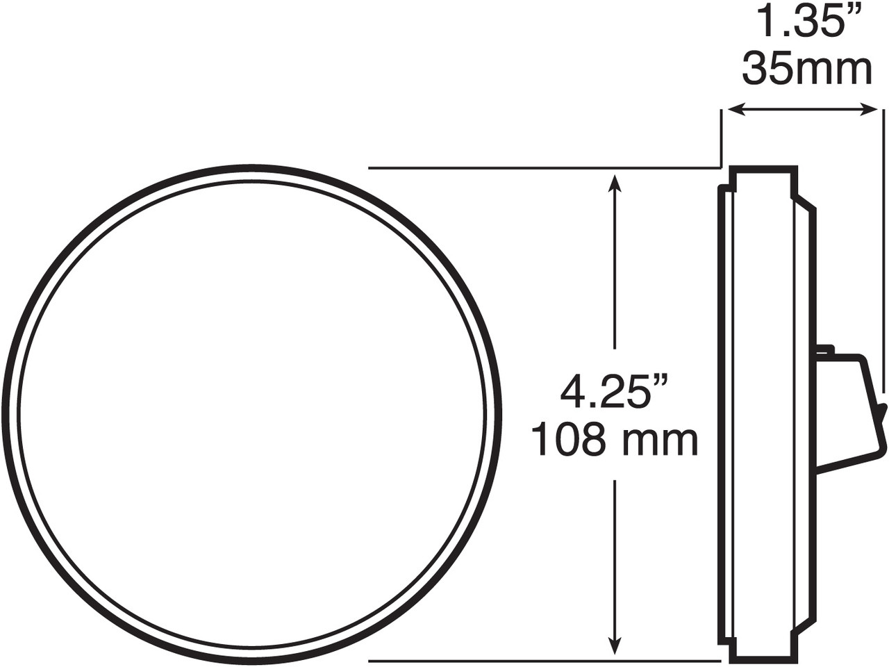 LED817SA-9 --- Amber LED LumenX® 4" Round Strobe Light