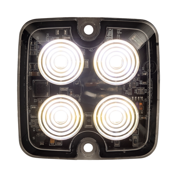 8892141 --- Ultra thin Clear 2" Square LED Strobe Light - 4 Diodes