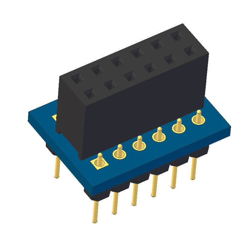 Pmod DIP: DIP to 12-pin Pmod Adapter - Digilent