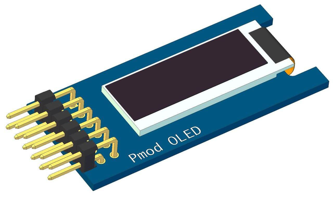 Pmod OLED: 128 x 32 Pixel Monochromatic OLED Display - Digilent