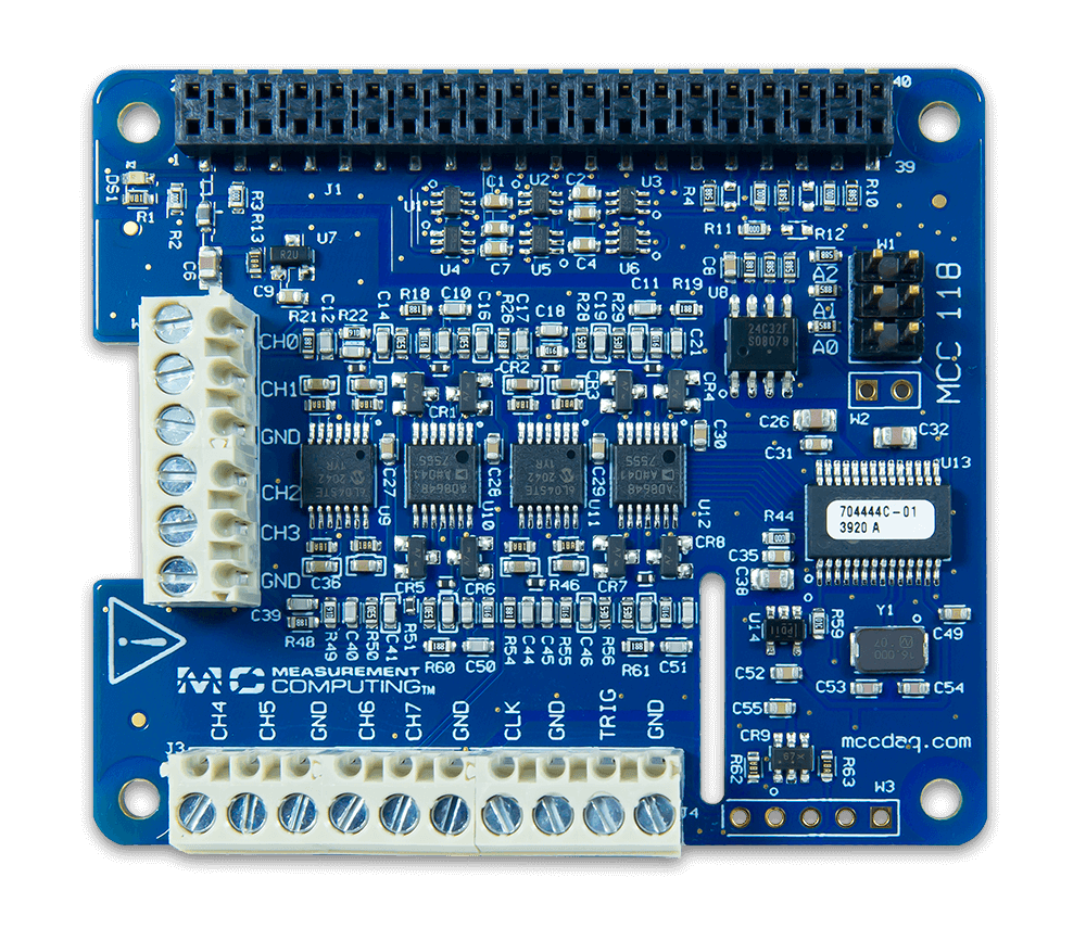 MCC 118/128: Voltage Measurement DAQ HAT for Raspberry Pi® - Digilent