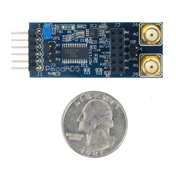 Pmod AD5: 4-channel 4.8 kHz 24-bit A/D Converter - Digilent