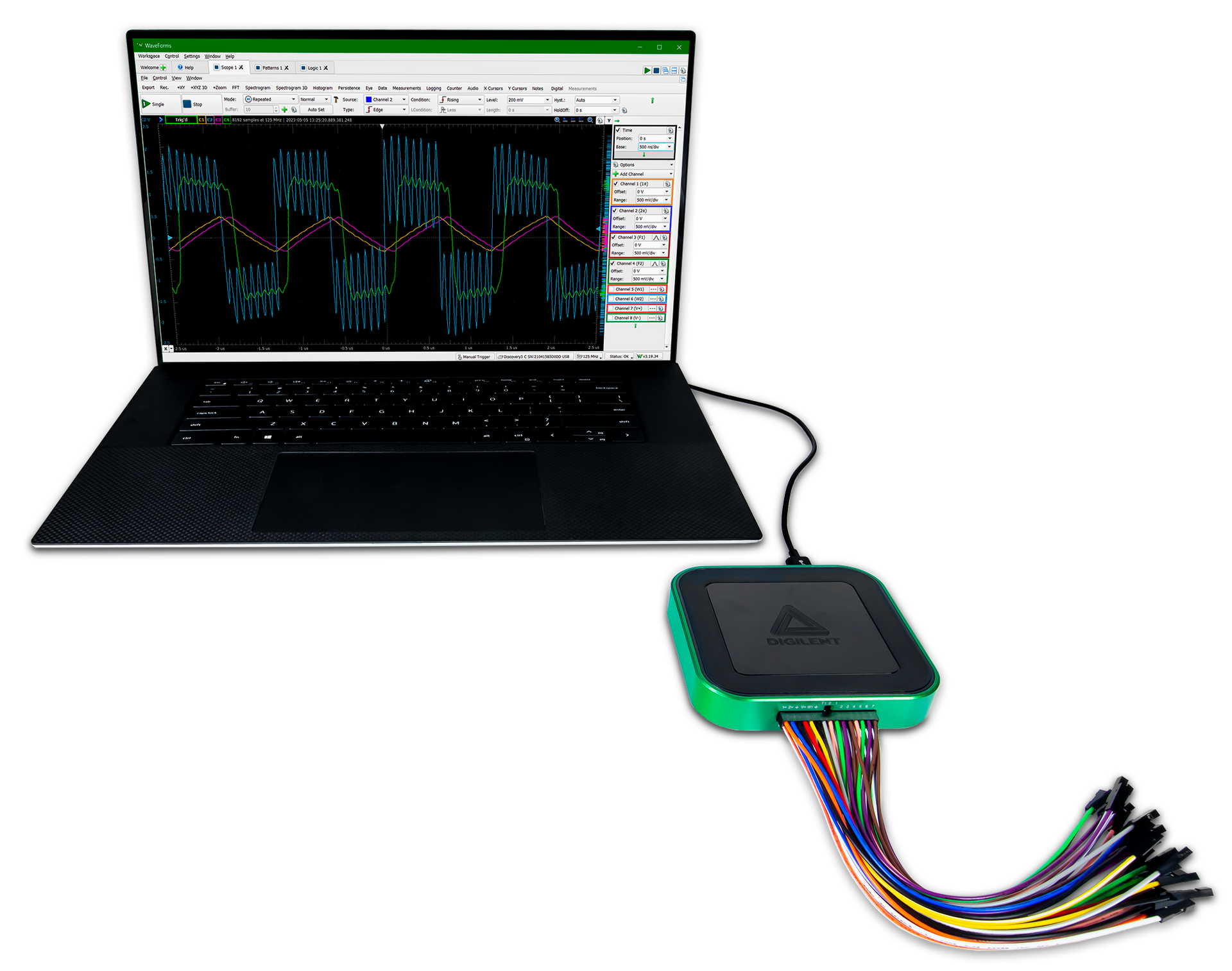 Analog Discovery 3: 125 MS/s USB Oscilloscope, Waveform Generator ...