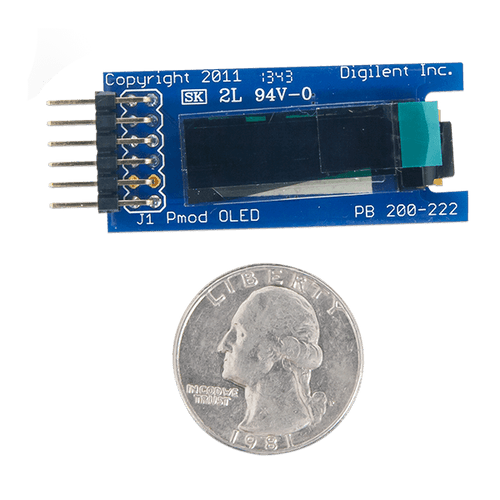 Pmod OLED: 128 x 32 Pixel Monochromatic OLED Display - Digilent