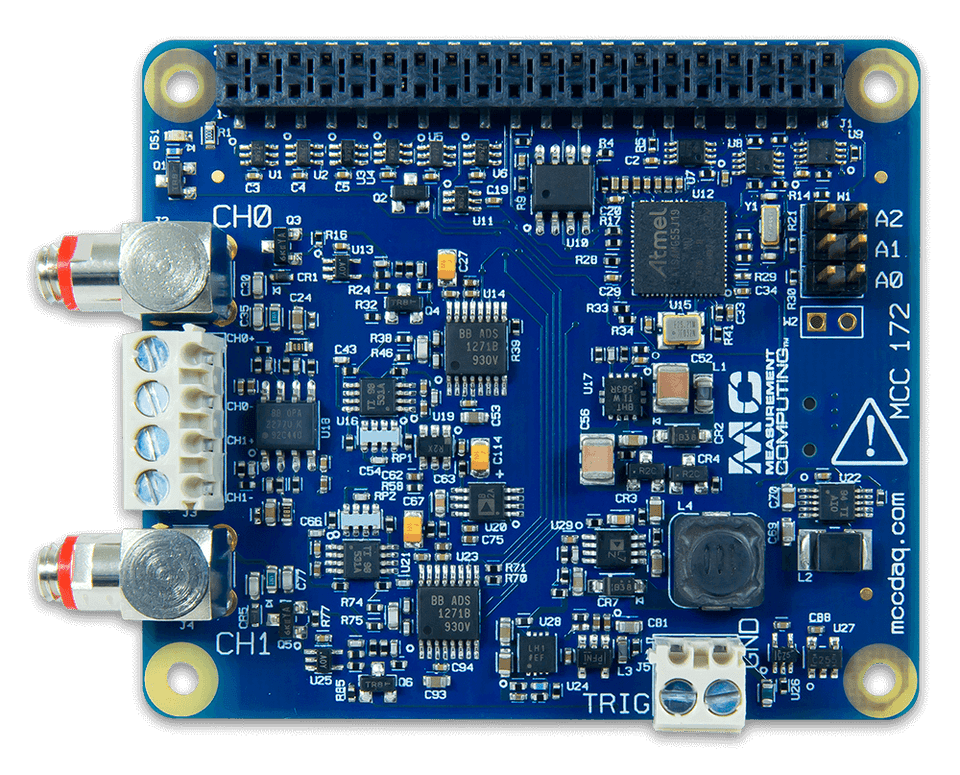 MCC 172: IEPE Measurement DAQ HAT for Raspberry Pi® - Digilent