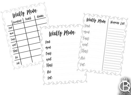 Menu & Meal Planning Pack - Queen B Home