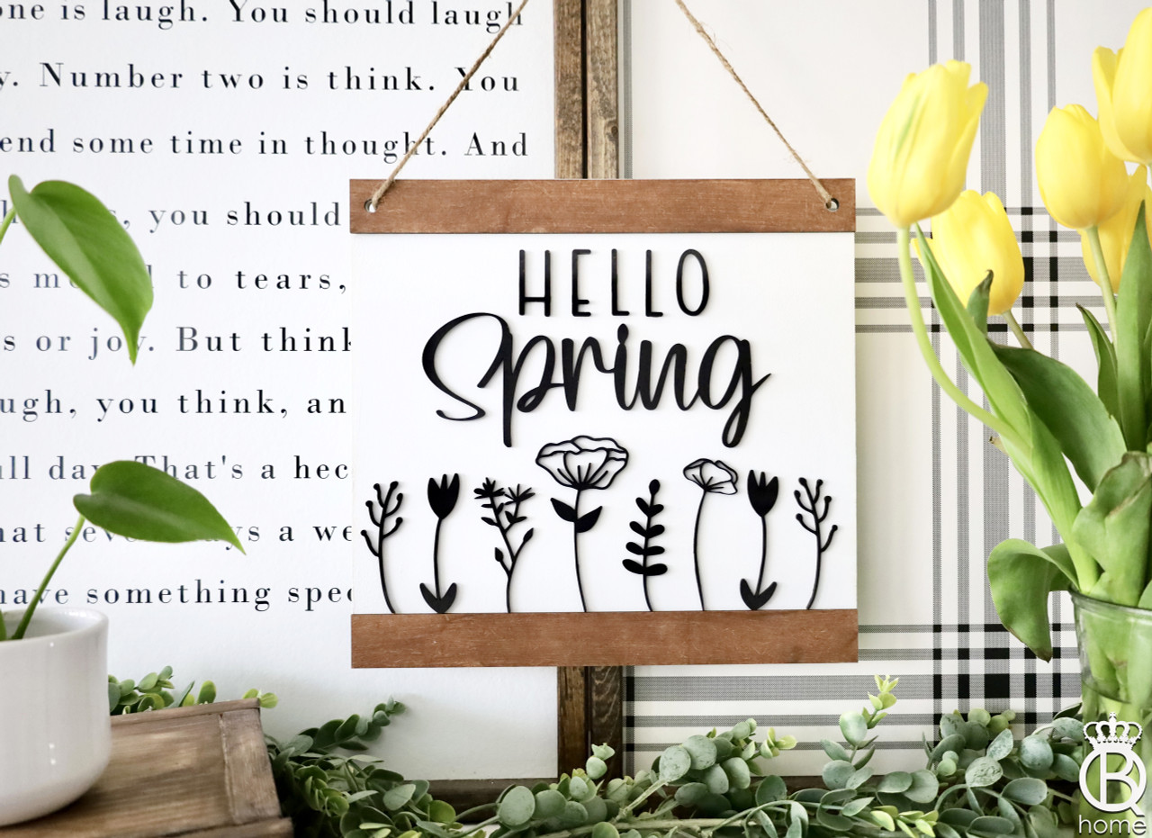 Hello Spring Wood Sign DIY Kit - Queen B Home