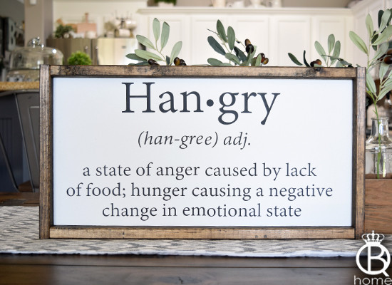 Hangry Framed Wood Sign - QueenBHome