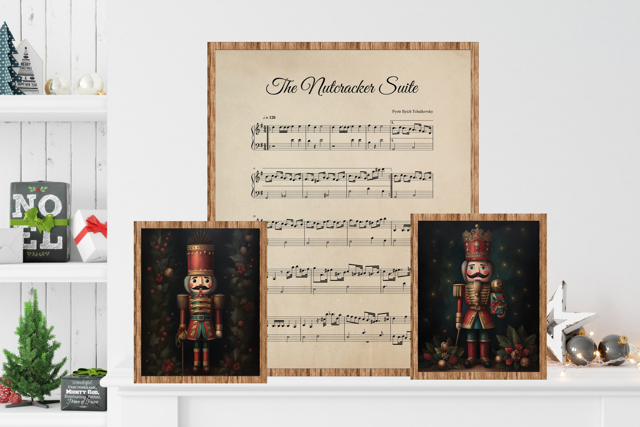 Traditional Nutcracker Framed Wood Sign BUNDLE - Queen B Home