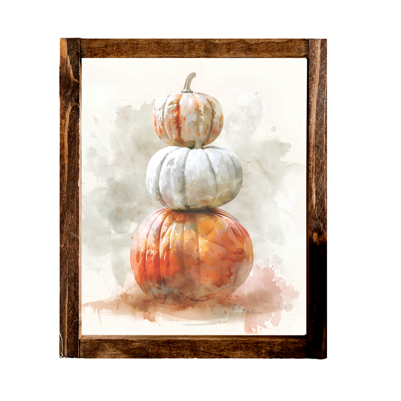 Stacked Watercolor Pumpkins Fall Sign [The Storybook Autumn Collection ...
