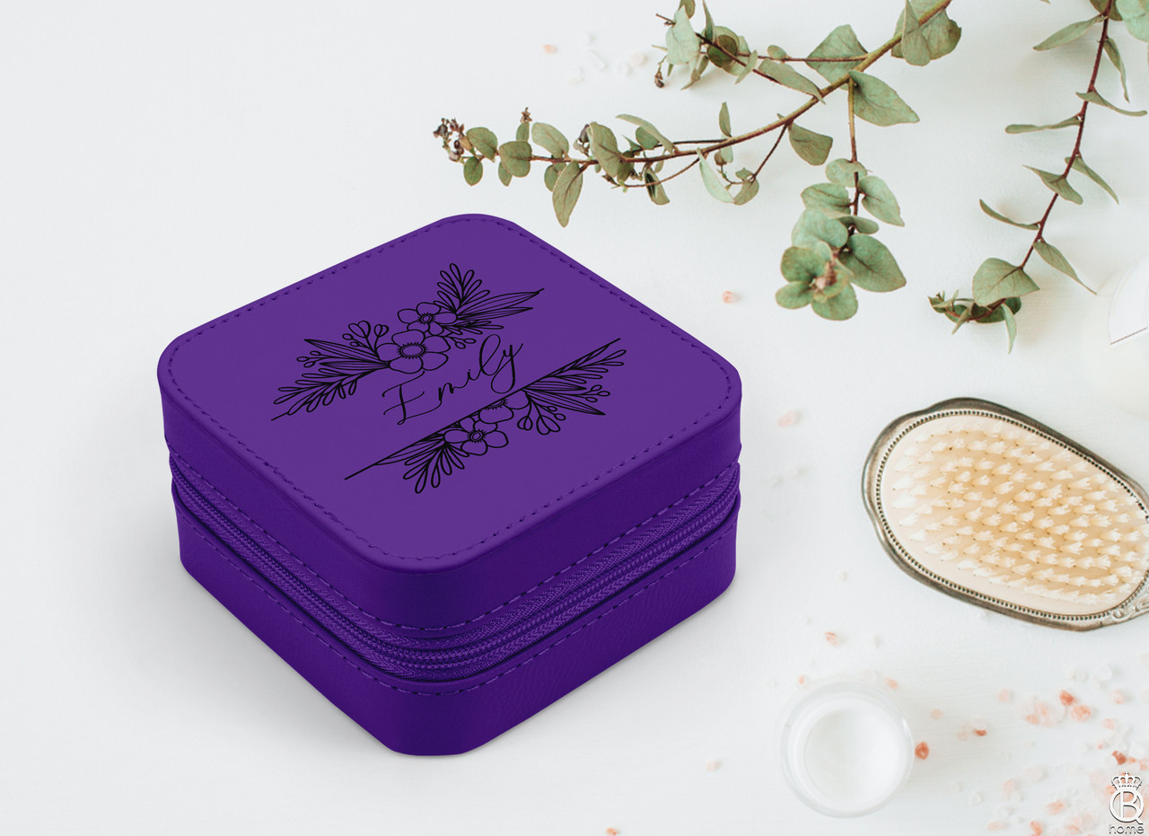 Jewelry Box: Floral Split Name Design - Queen B Home