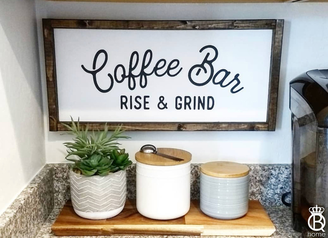 Coffee Bar Framed Wood Sign - Queen B Home