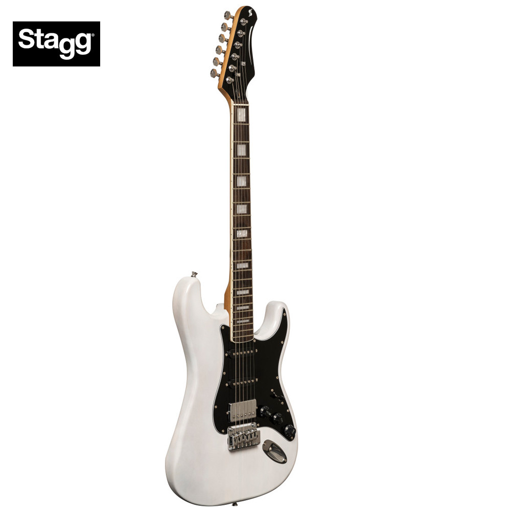 Stagg Vintage Series S-60 Solid Alder Body Electric Guitar White ...