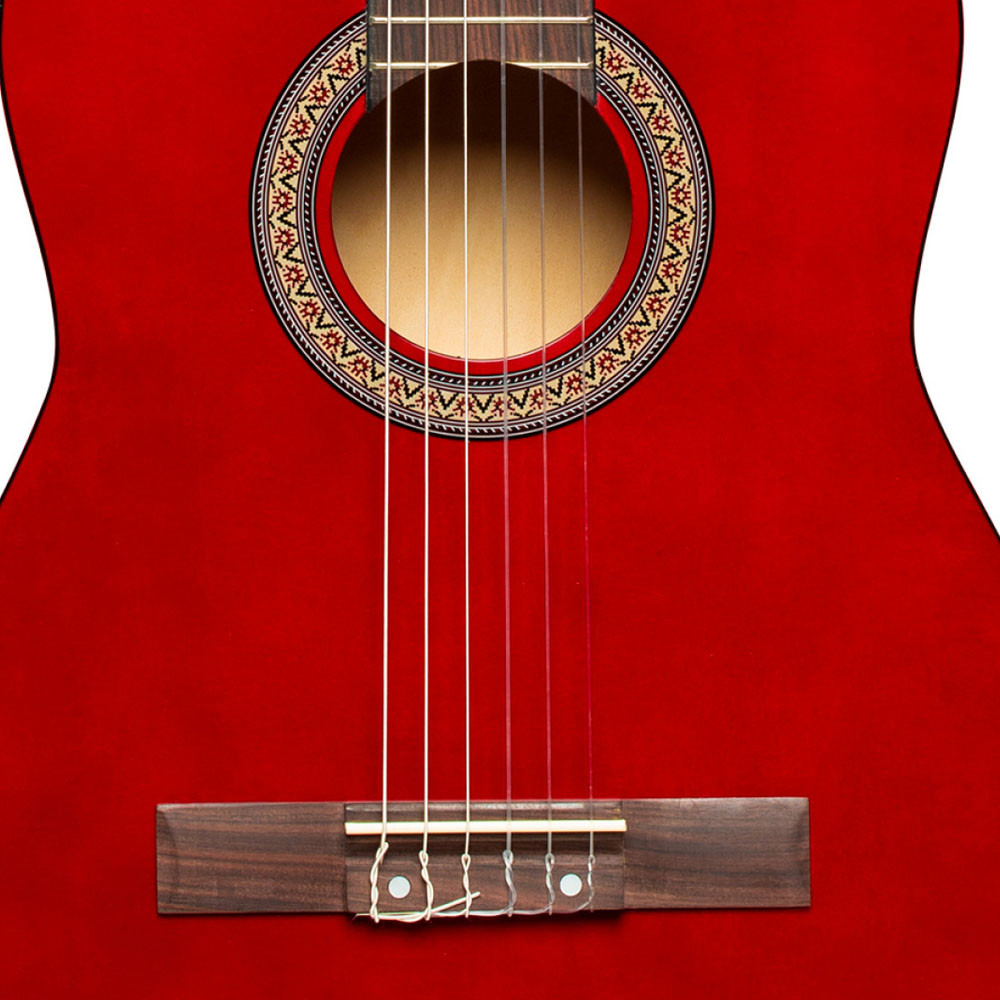 Stagg SCL50 3/4-RED 3/4 Size Student Nylon Classical Acoustic Guitar ...