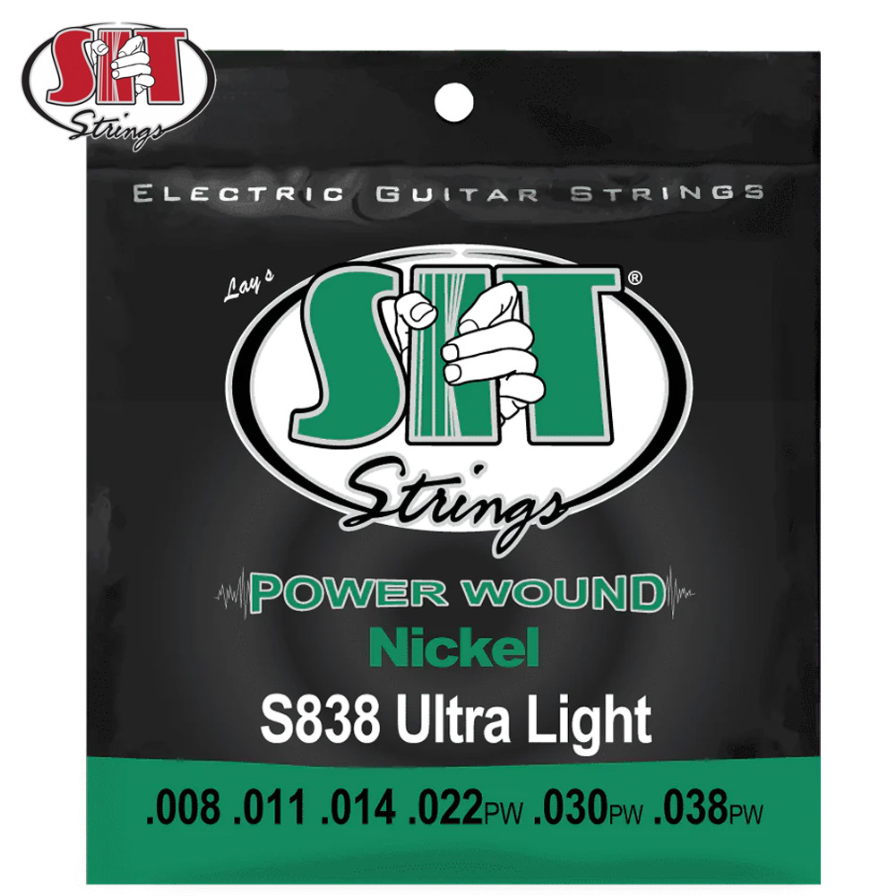 SIT S838 Power Wound Nickel Ultra Light Electric Guitar Strings 8-38 ...