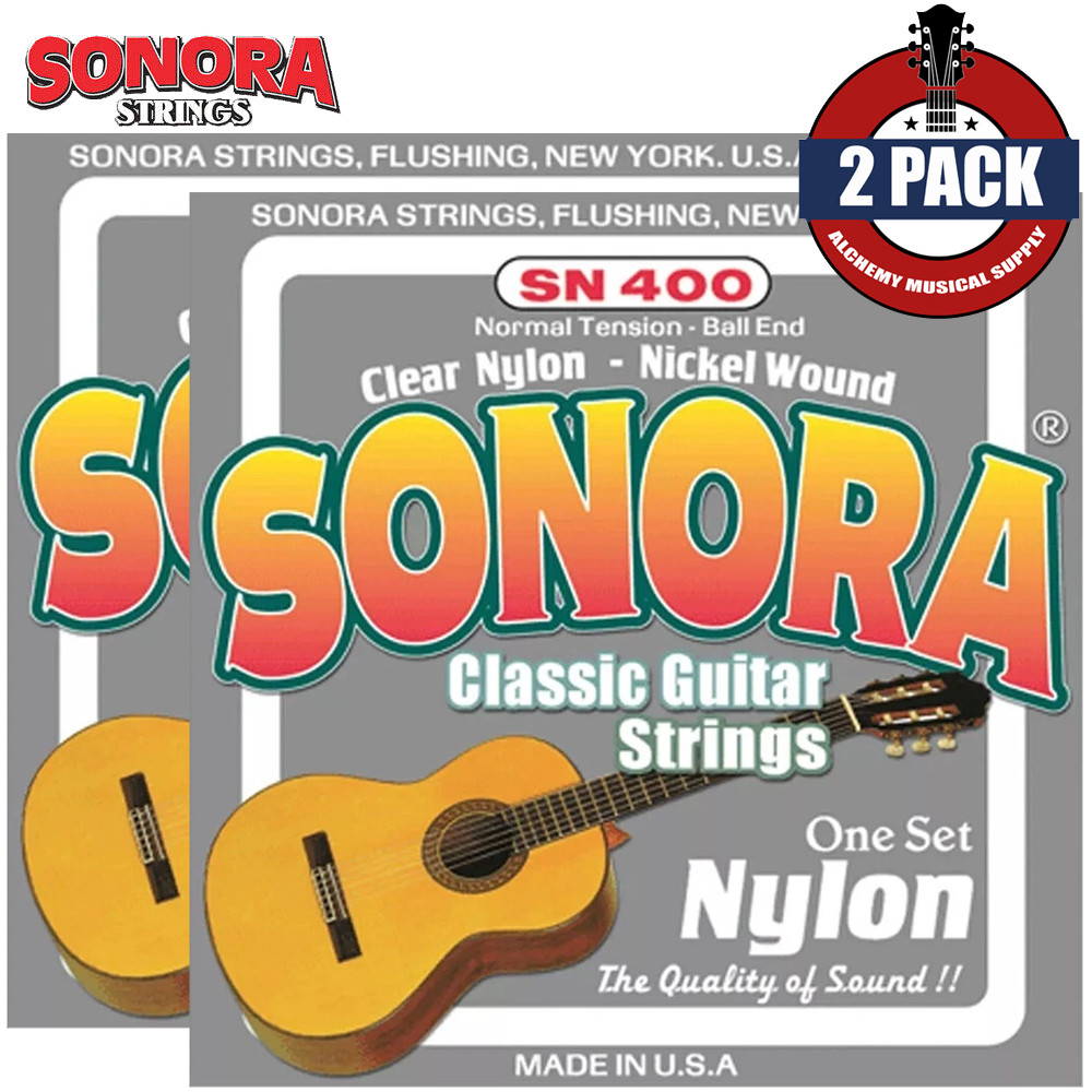2-PACK Sonora SN400 Nickel Wound Clear Nylon Normal Tension Classical ...