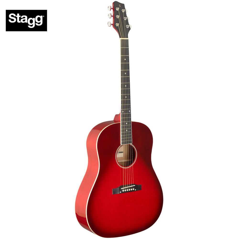 Stagg SA35 DS-TR Sloped Shoulder Dreadnought Full Size Acoustic Guitar ...