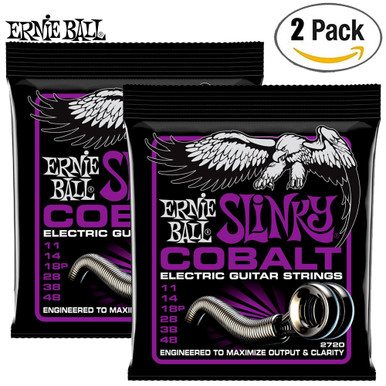 2-PACK Ernie Ball 2720 Cobalt Power Slinky Electric Guitar Strings 11-48 Made in USA | Alchemy ...