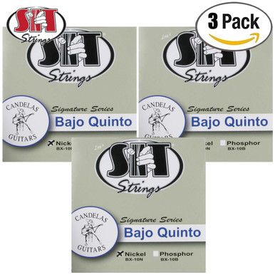 3-PACK SIT BX-10N Nickel 10-String Bajo Quinto Loop End Guitar Strings ...