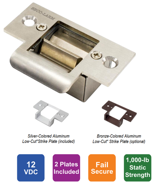 Seco-Larm SD-991A-D1Q Mini No-Cut Electric Door Strike For Indoor Use ...