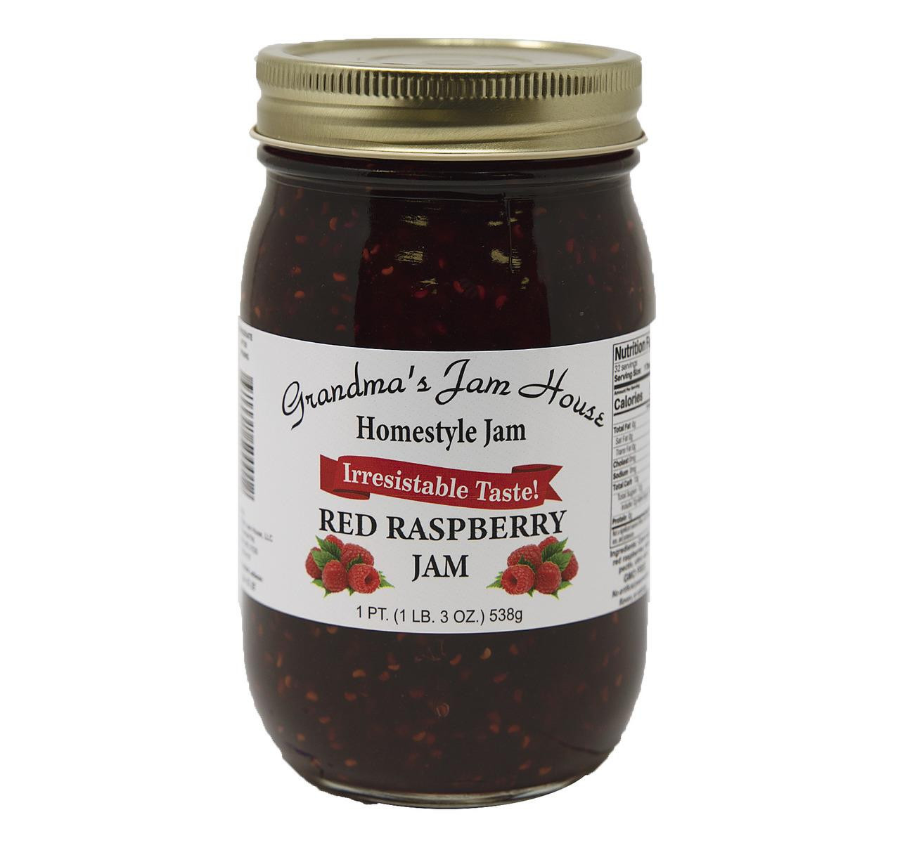 Homestyle Red Raspberry Jam 12/16oz