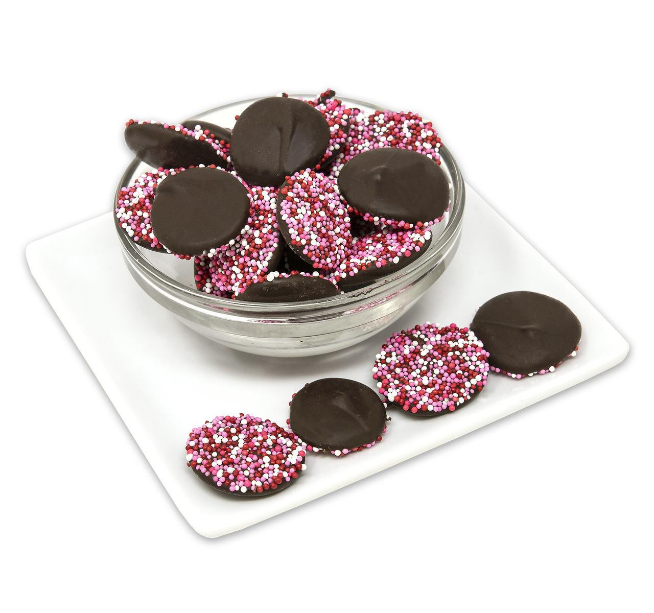 Dark Chocolate Valentine Nonpareils 20lb