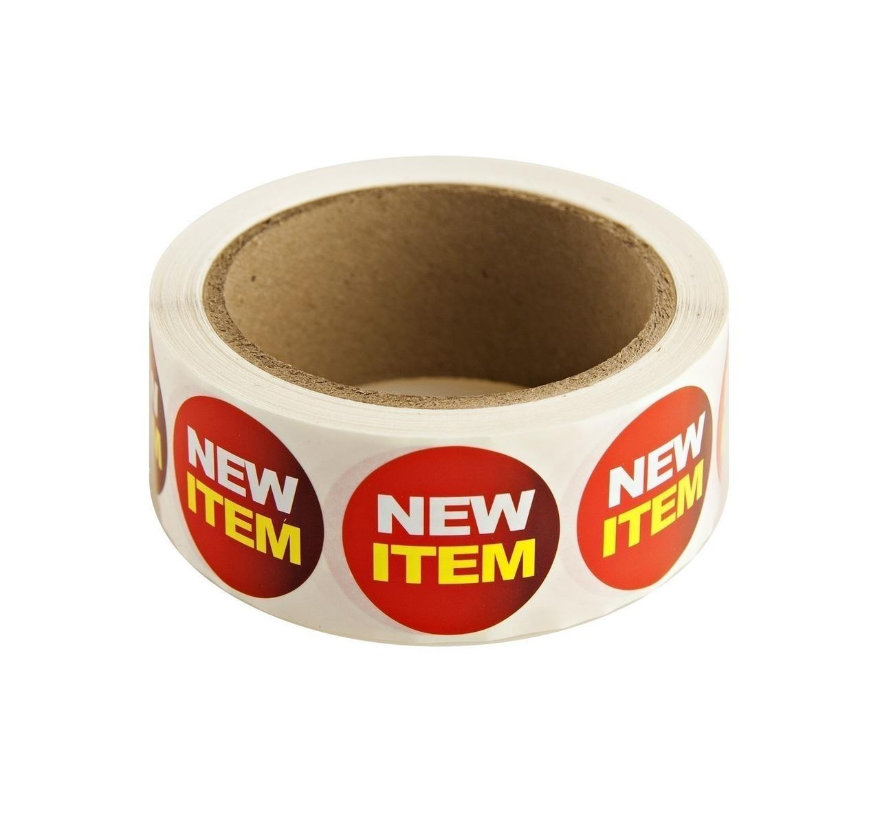 Red "New Item" Labels 500ct