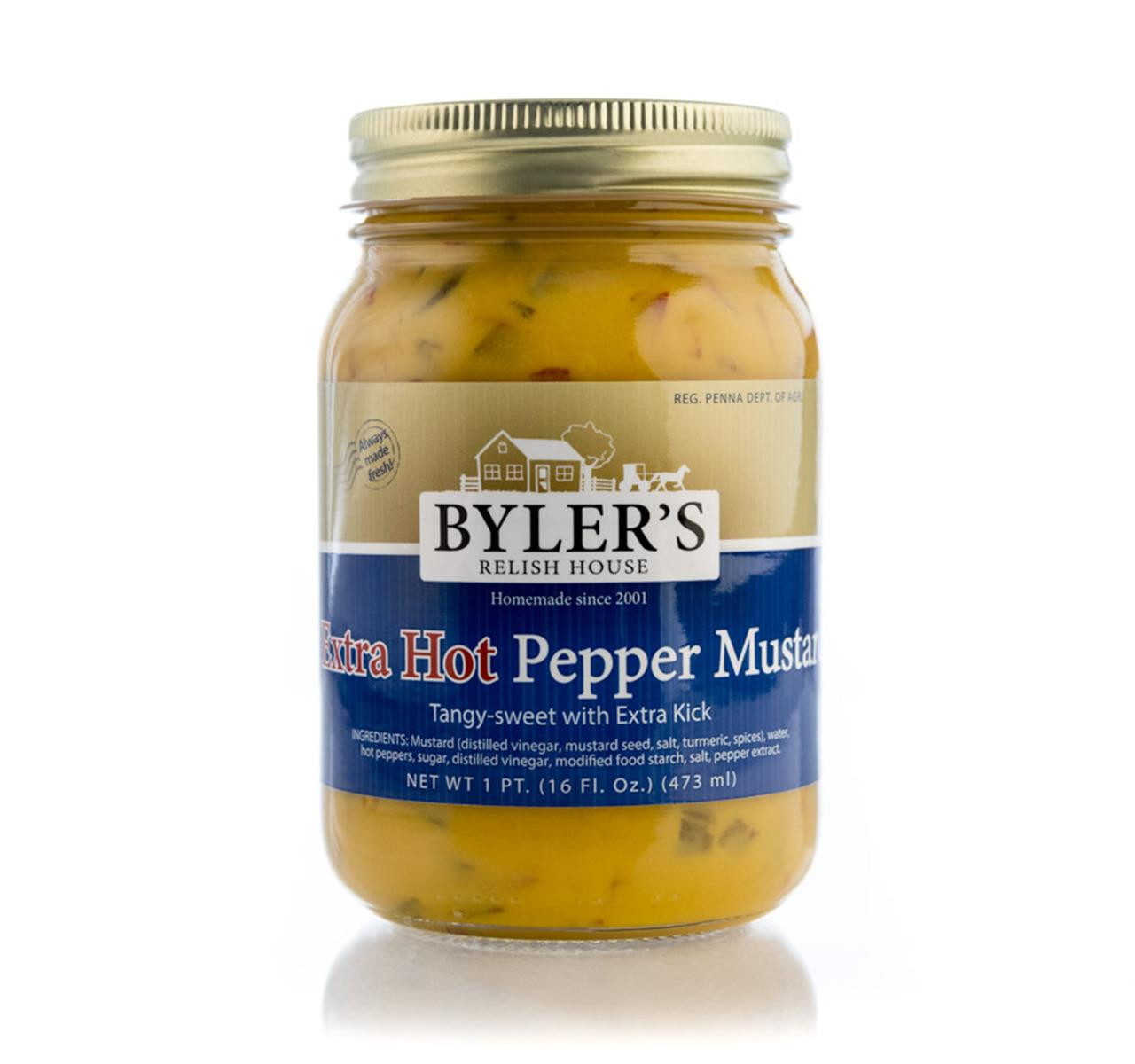 Extra Hot Pepper Mustard 12/16oz