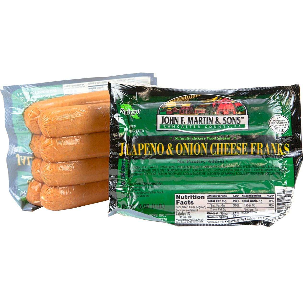 Jalapeno & Onion Cheese Franks 12/1lb