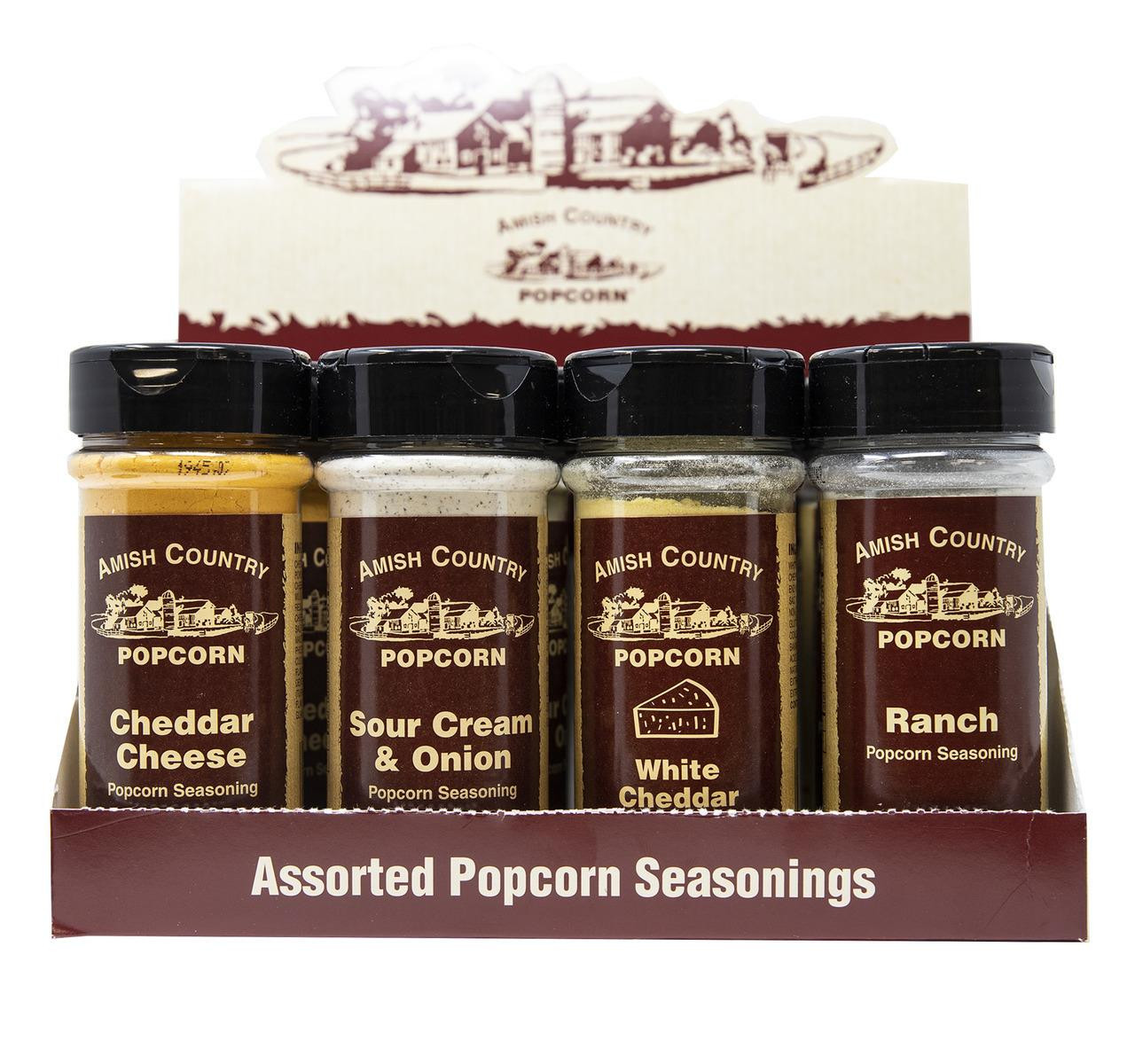 All American Popcorn Seasonings Display 12ct