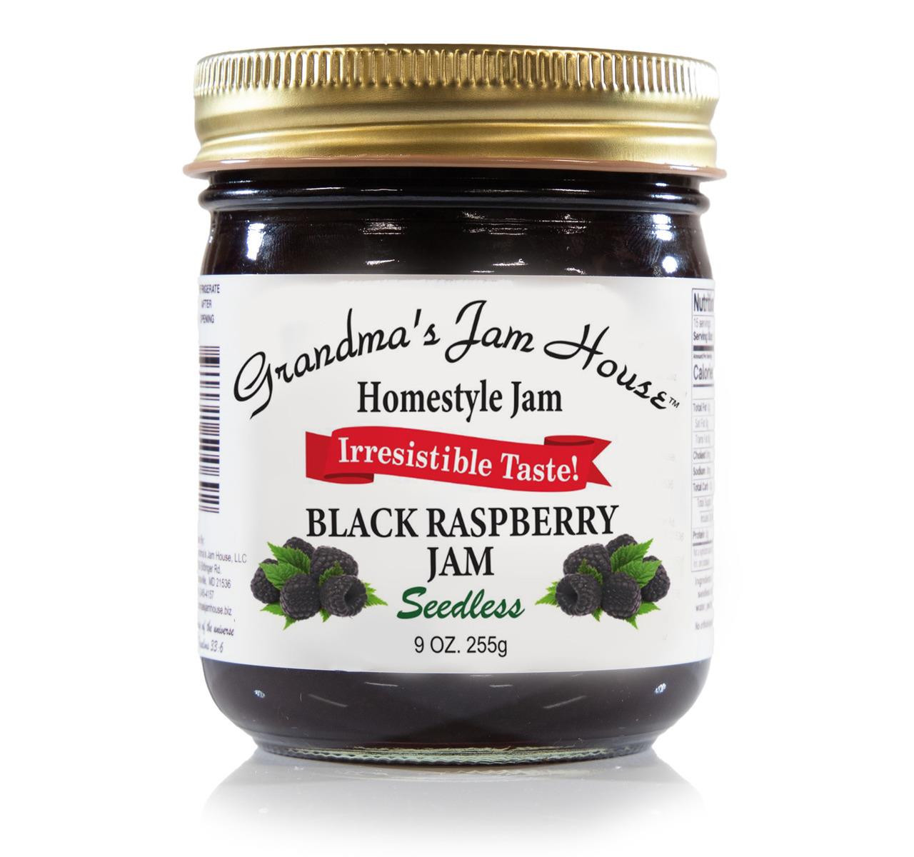 Grandma's Jam House Seedless Black Raspberry Jam 12/9oz