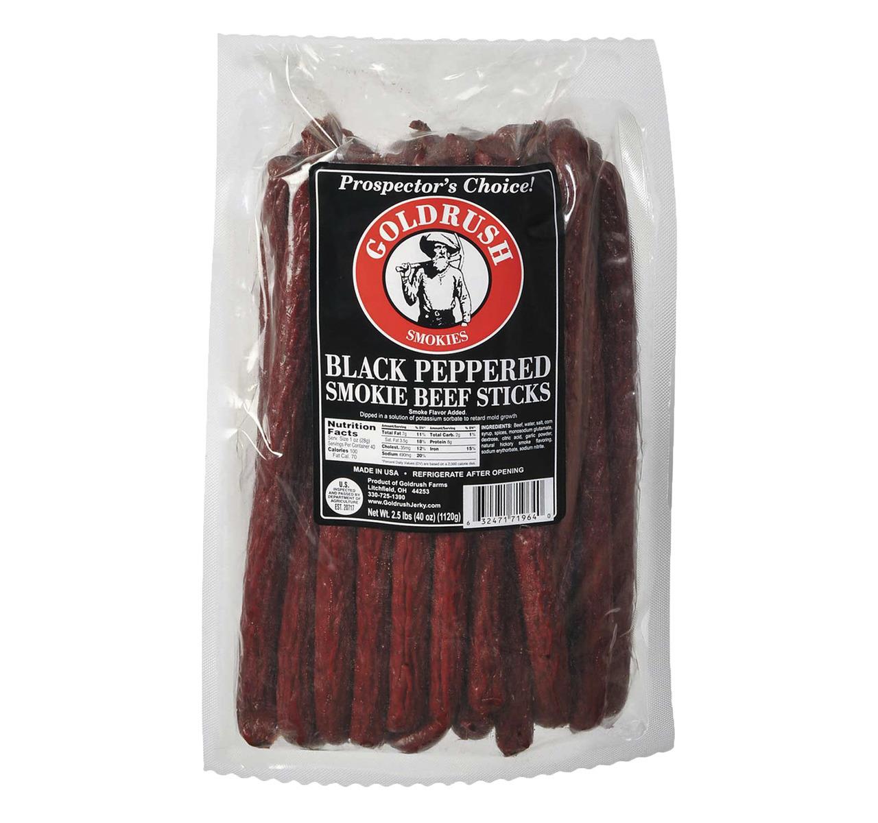 Prospector's Choice Black Peppered Smokie Beef Sticks 3/2.5lb