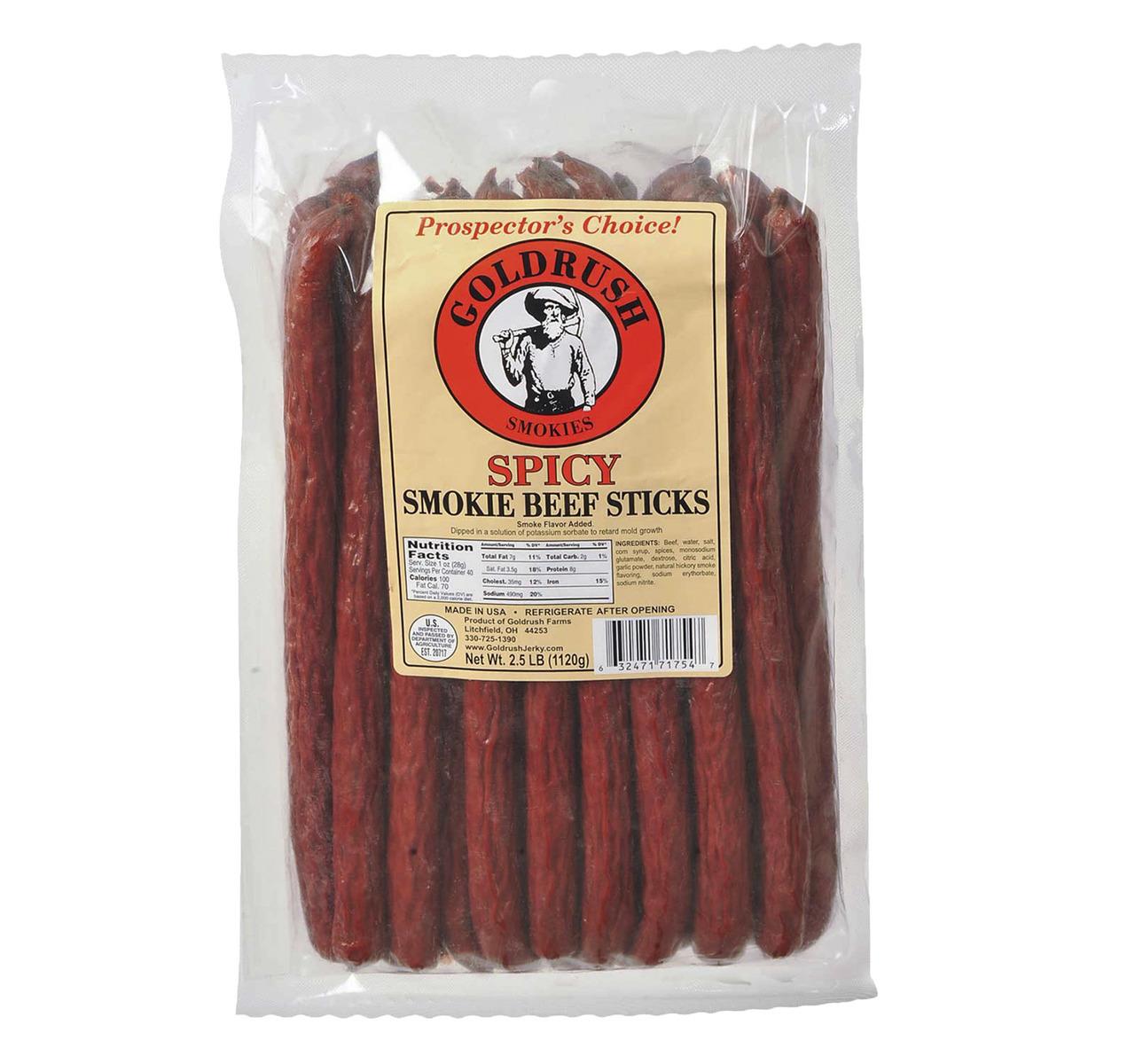 Prospector's Choice Spicy Smokie Beef Sticks 3/2.5lb