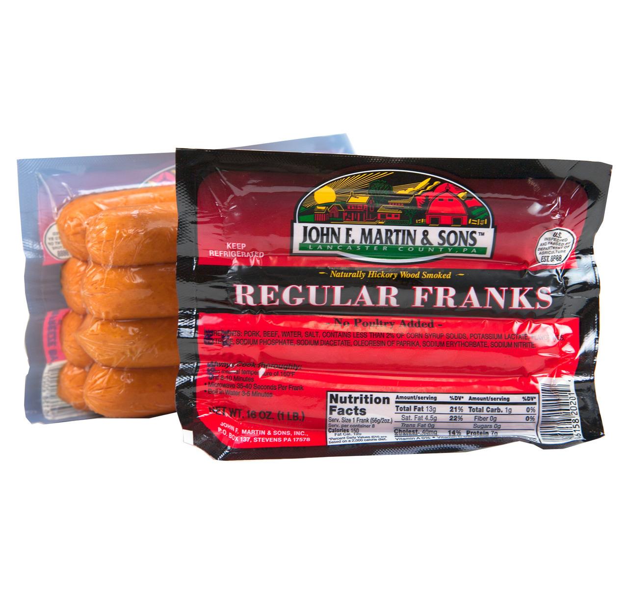 John F Martin Regular Franks 12/1lb