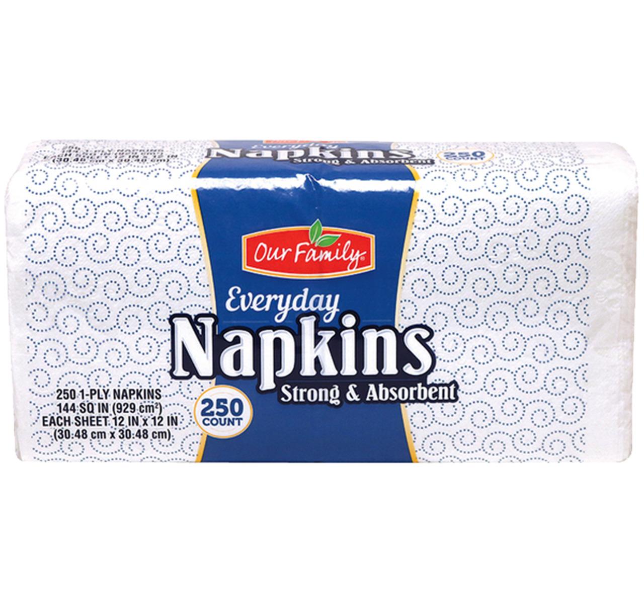 Napkins 1 ply 12/250ct