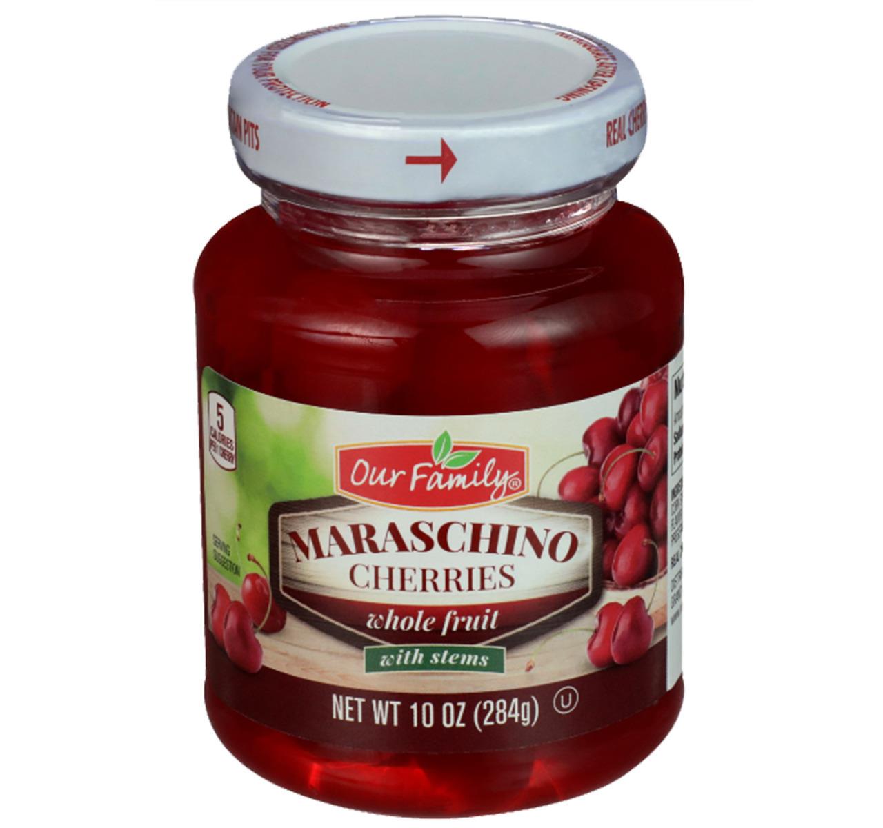 Maraschino Cherries with Stems 12/10oz