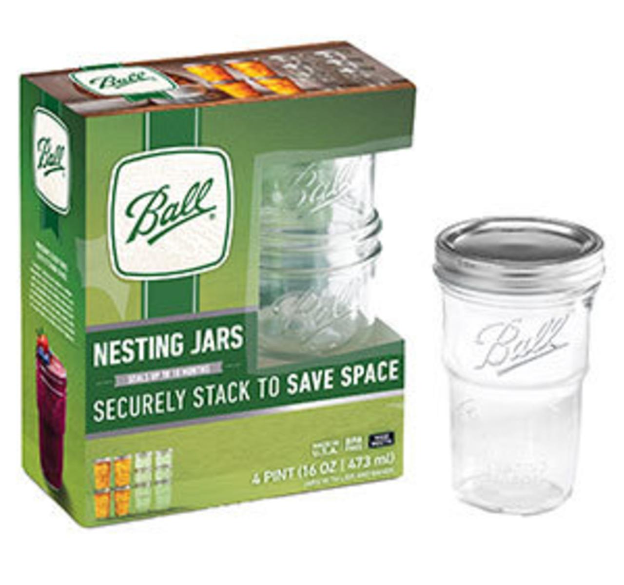 Wide Mouth Nesting Pint Jars 4/1pt