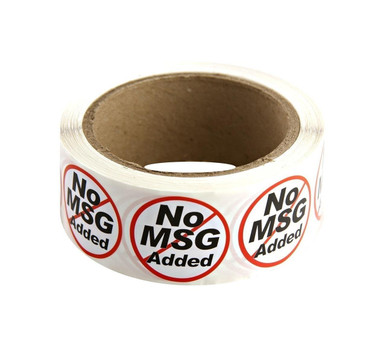 Black/Red/White "No MSG Added" Labels 500ct