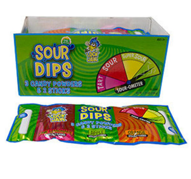 Lock Jaw® Sour Dips Candy Powder & Stick 3pk 18ct