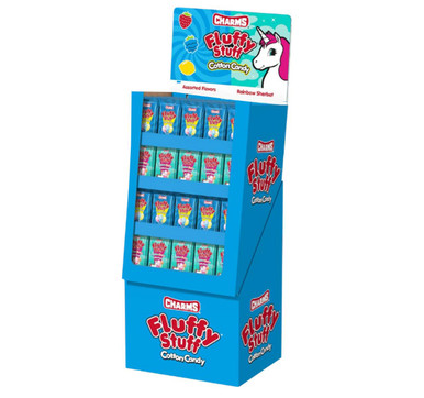 96ct Assorted/Rainbow Sherbet Cotton Candy Shipper 1ct