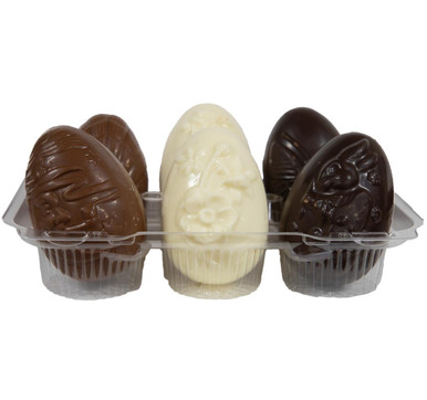 Milk, Dark, White Assorted Eggs 4/6ct