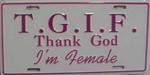 Buy TGIF License Plate For Sale