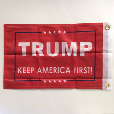 12x18 inch Trump Keep America First Flag Red Double Sided Knit