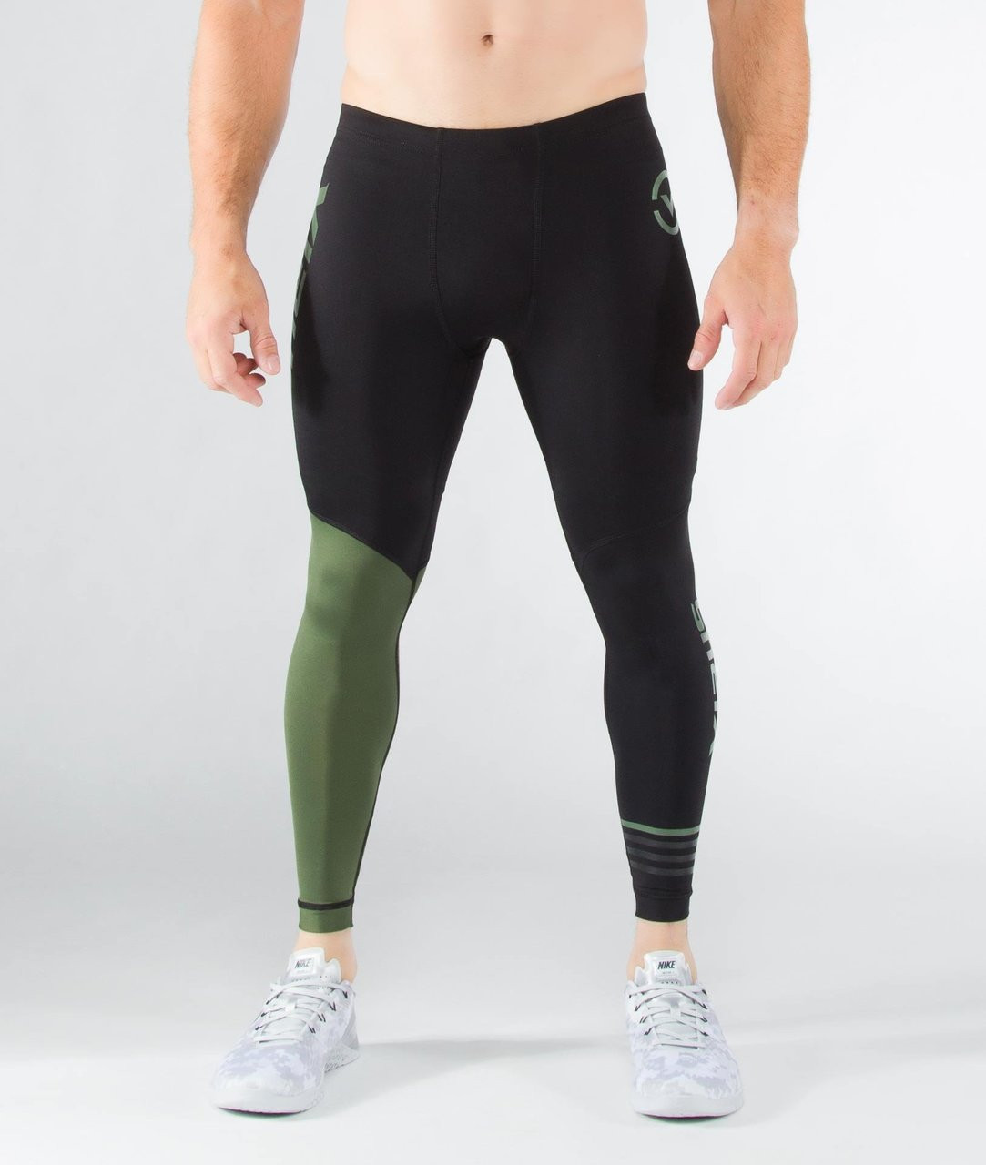 Virus Mens Stay Cool Compression Pants Rx8 Olive Green Battle Box