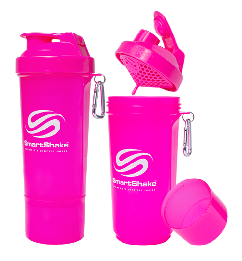 SmartShake Protein Slim Line Smart Shaker 500ml Neon Pink - Battle Box ...