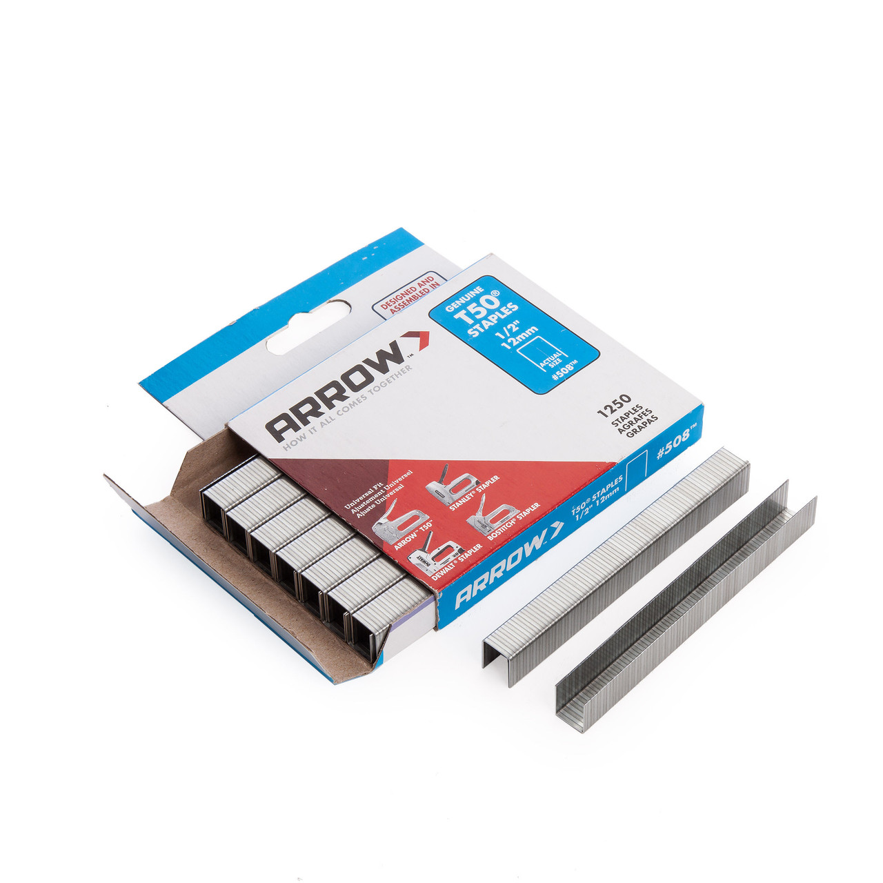 Arrow 50824 T50 Staples 12mm 1 2in Pack Of 1250