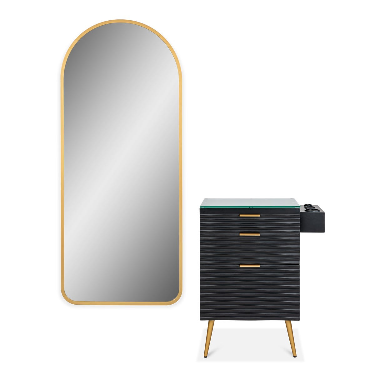 Akamu Styling Station with Gold Mirror | Minerva Beauty