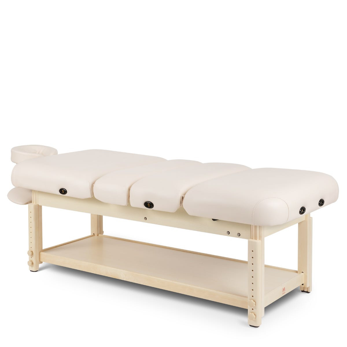 Nirvana Stationary Massage Table with Wood Frame - Adjustable Beige ...